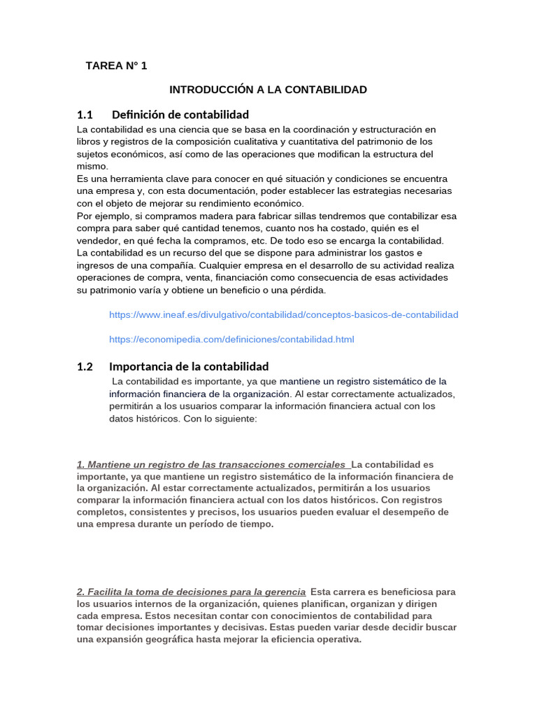 Tarea 1 Conceptos de Contabilidad | PDF | Contabilidad | Estado financiero