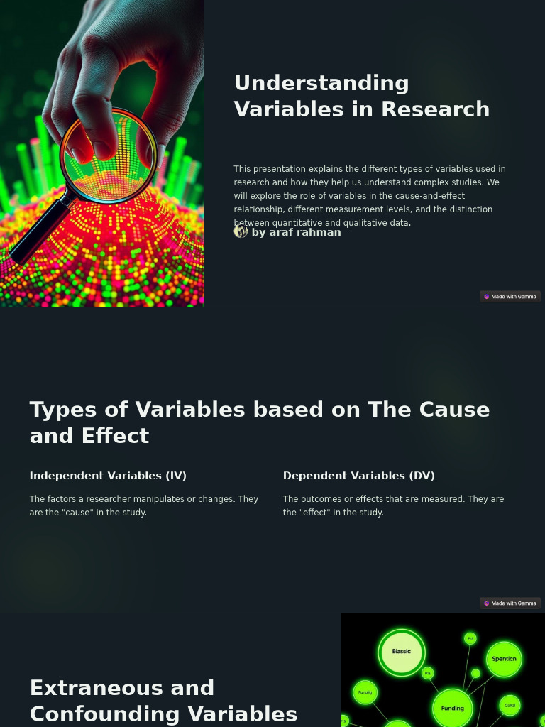 Research Variables Explained: Types & Roles | PDF