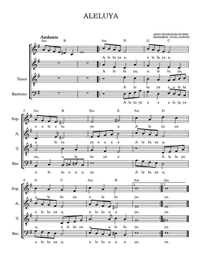 Aleluya - Adán Rodríguez | PDF