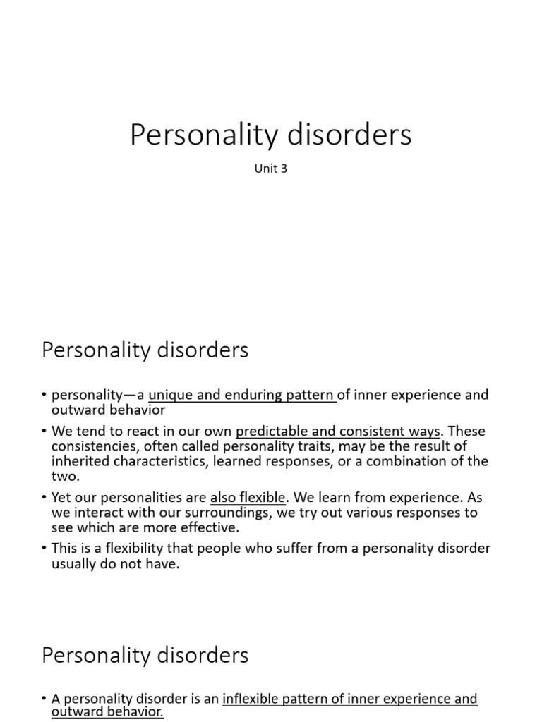 personality disorders | PDF | Personality Disorder | Borderline ...