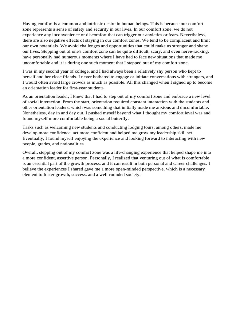 Having comfort is a common and intrinsic desire in human beings | PDF ...