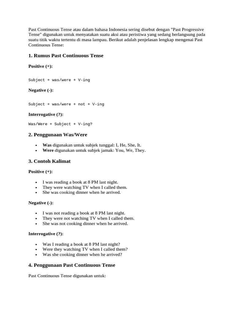 Past Continuous Tense (Mrs Rizki File Asli) | PDF