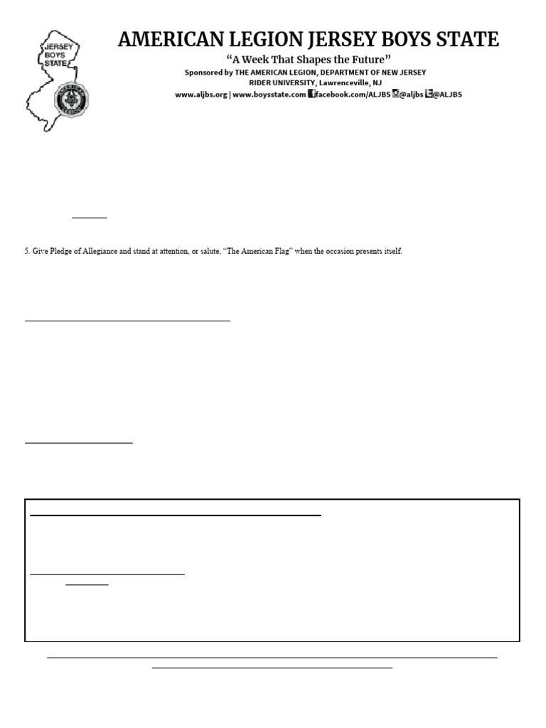 ALJBS Permission Slip for Delegates | PDF | American Legion