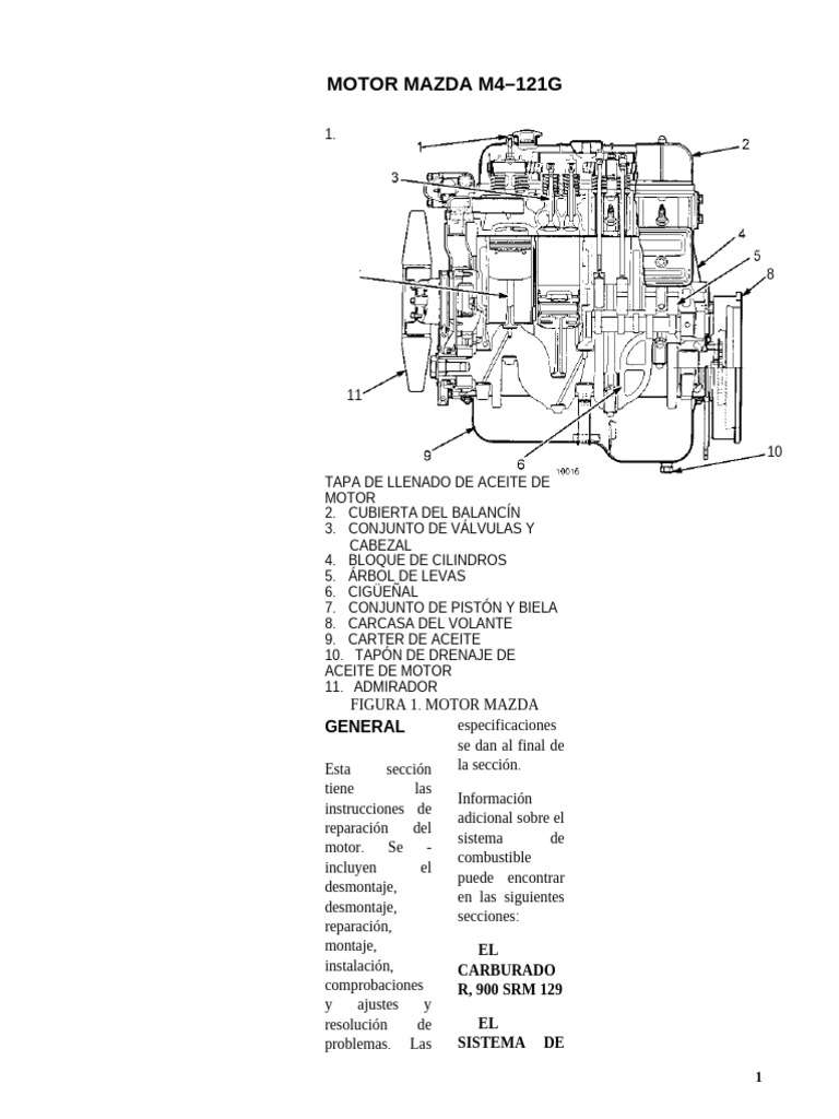 Motor Mazda m4-121g | PDF | Máquinas | Ingeniería mecánica