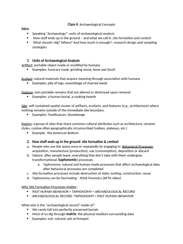 Archaeological Concepts and Methods | PDF | Artifact (Archaeology ...
