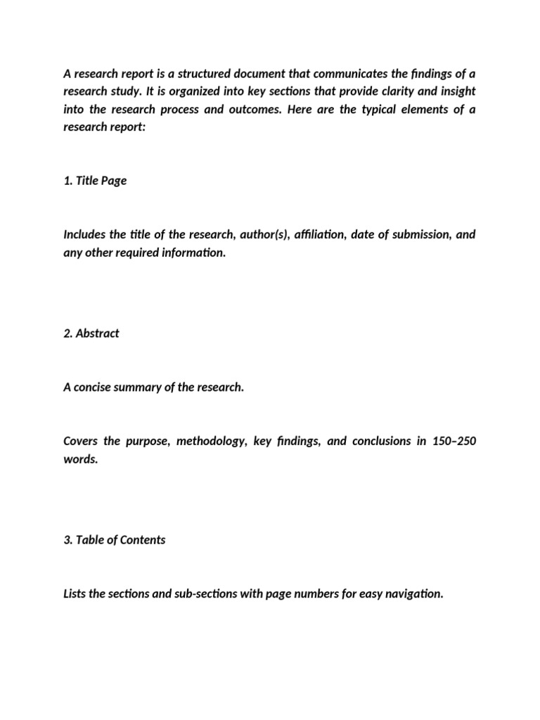Research Report Structure | PDF | Methodology | Data