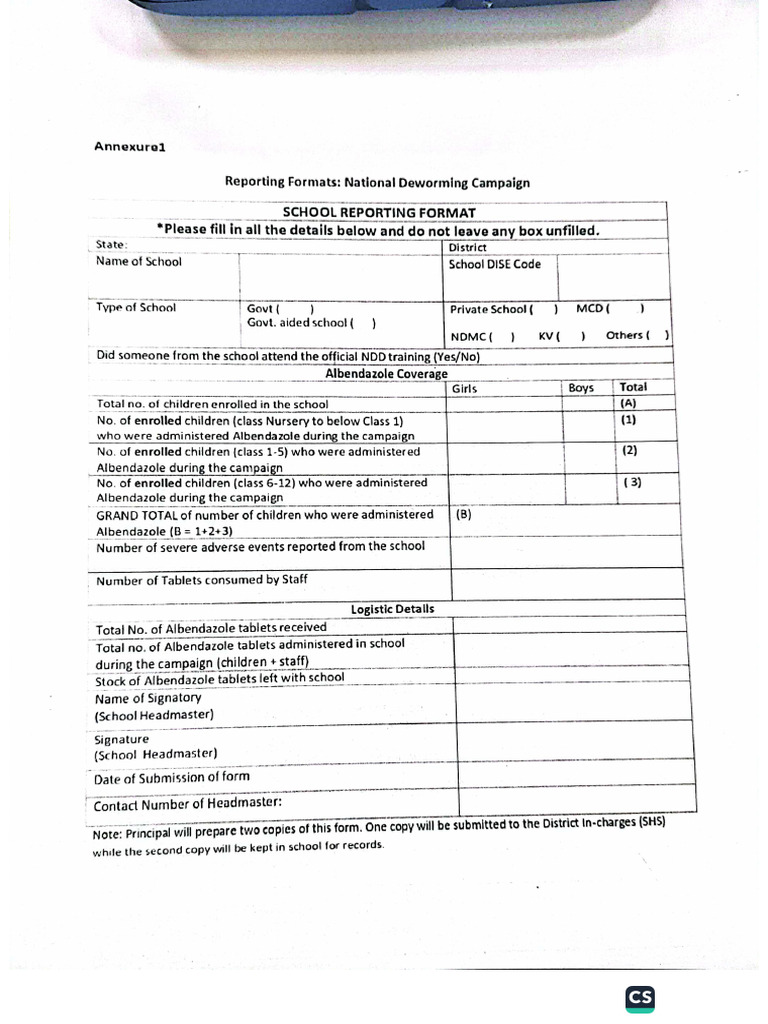Deworming form | PDF
