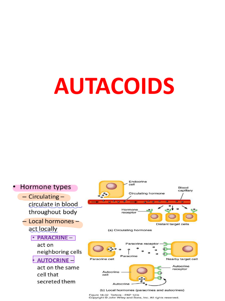 Autacoids Presentation-Part I | PDF | Inflammation | Platelet