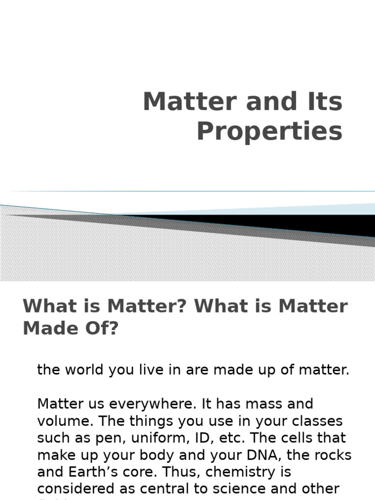 Matter and Its Properties | PDF | Chemical Substances | Matter
