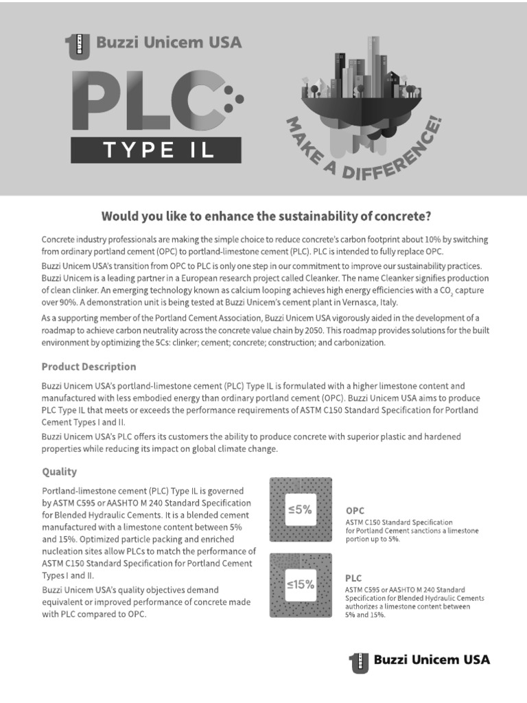 Buzzi Unicem PLC Type IL Brochure | PDF