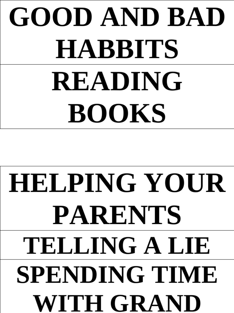 Good and Bad Habbits | PDF