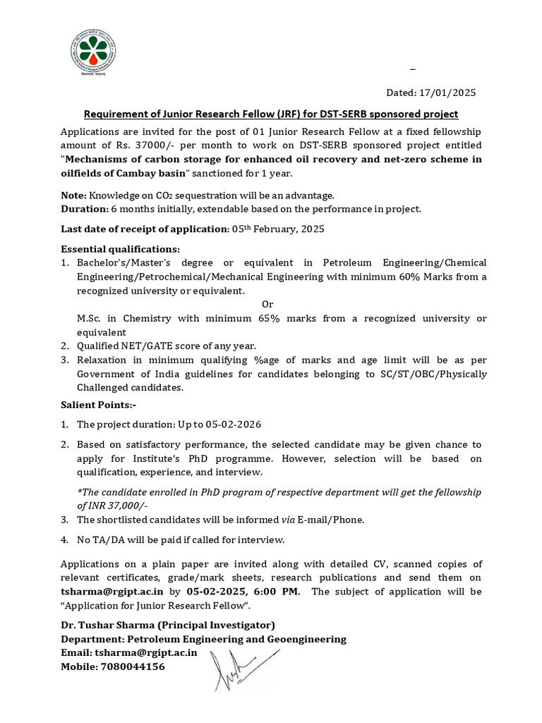 202501171059298093advt JRF | PDF