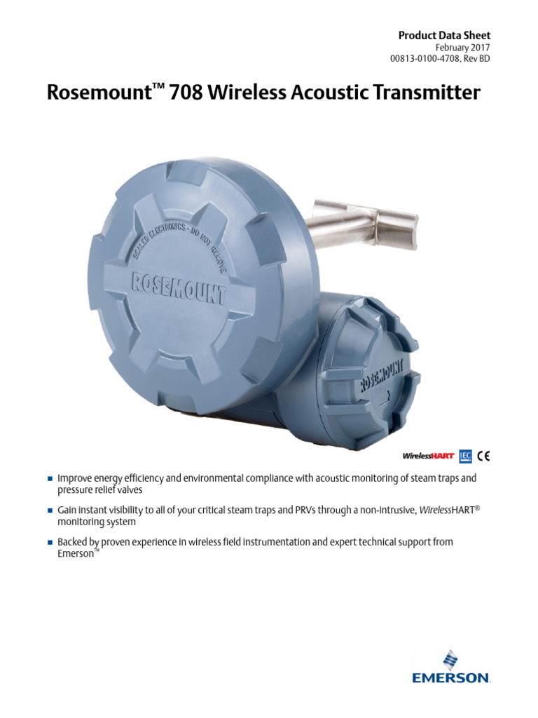 Product Data Sheet Rosemount 708 Wireless Acoustic Transmitter en 88228 ...