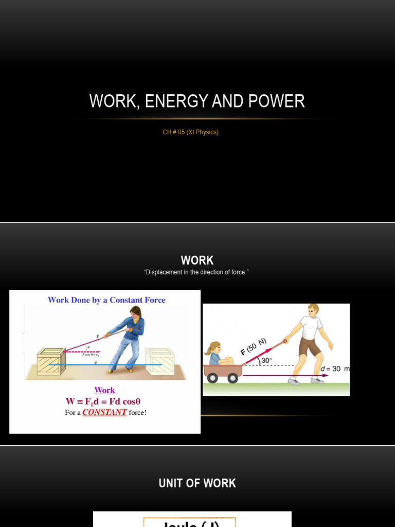 Work, Energy & Power | PDF | Force | Potential Energy