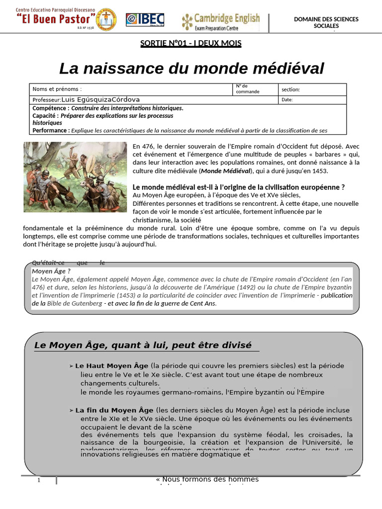 Naissance du Monde Médiéval : Histoire et Impact | PDF | Franks | Moyen-Âge