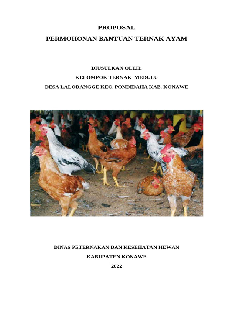 Proposal Permohonan Bantuan Ternak Medulu Ayam | PDF