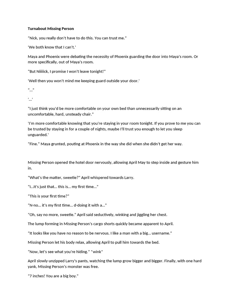 Erotic Thriller: Turnabout Missing Person | PDF