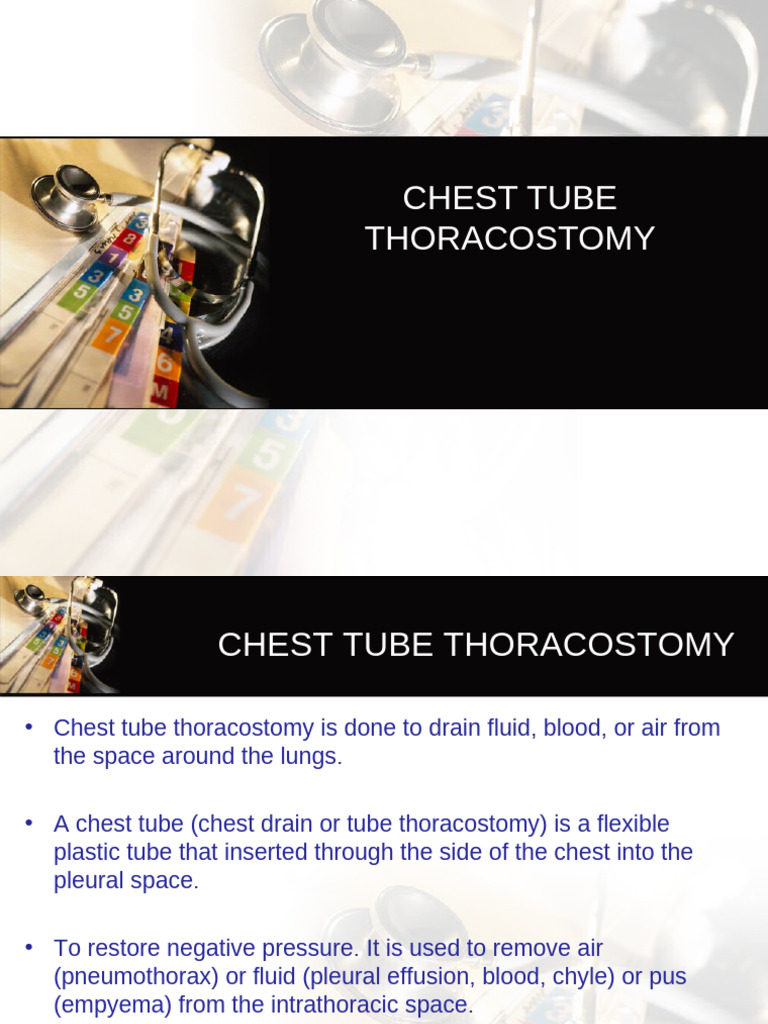 Chest Tube Thoracostomy JCC | PDF | Clinical Medicine | Pulmonology