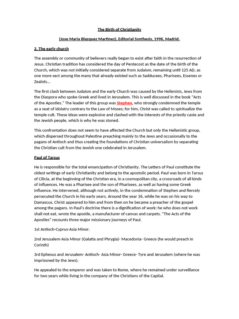 The Birth of Christianity | PDF | Paul The Apostle | Early Christianity