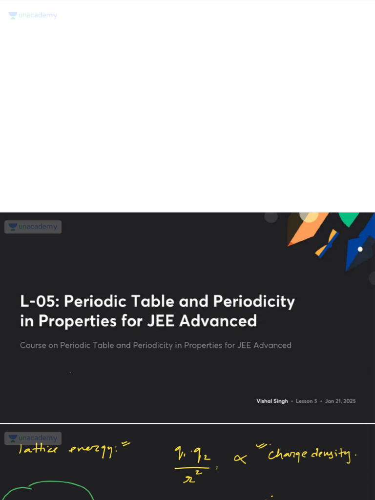L05 Periodic Table and Periodicity in Properties For JEE Advanced With ...