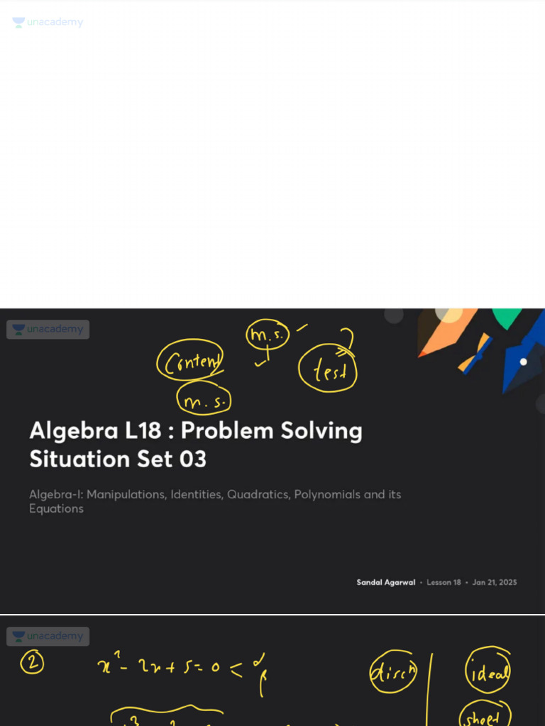 Algebra L18 Problem Solving Situation Set 03 With Anno | PDF