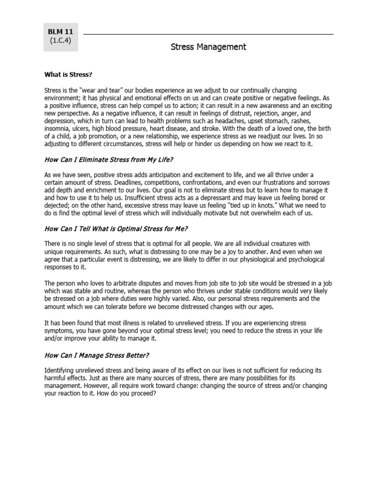 What Is Stress | PDF | Stress (Biology) | Determinants Of Health