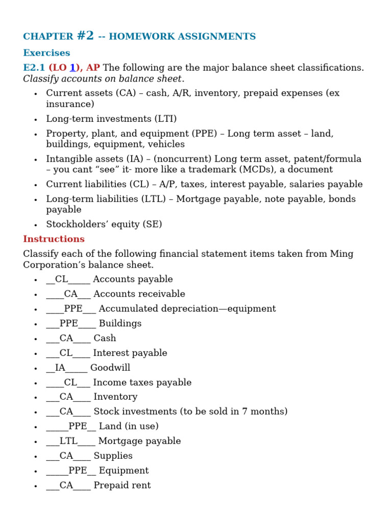 Text Assignments - Chapter #2 | PDF | Balance Sheet | Expense