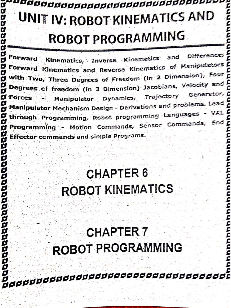 Robotics Unit2 Compressed | PDF