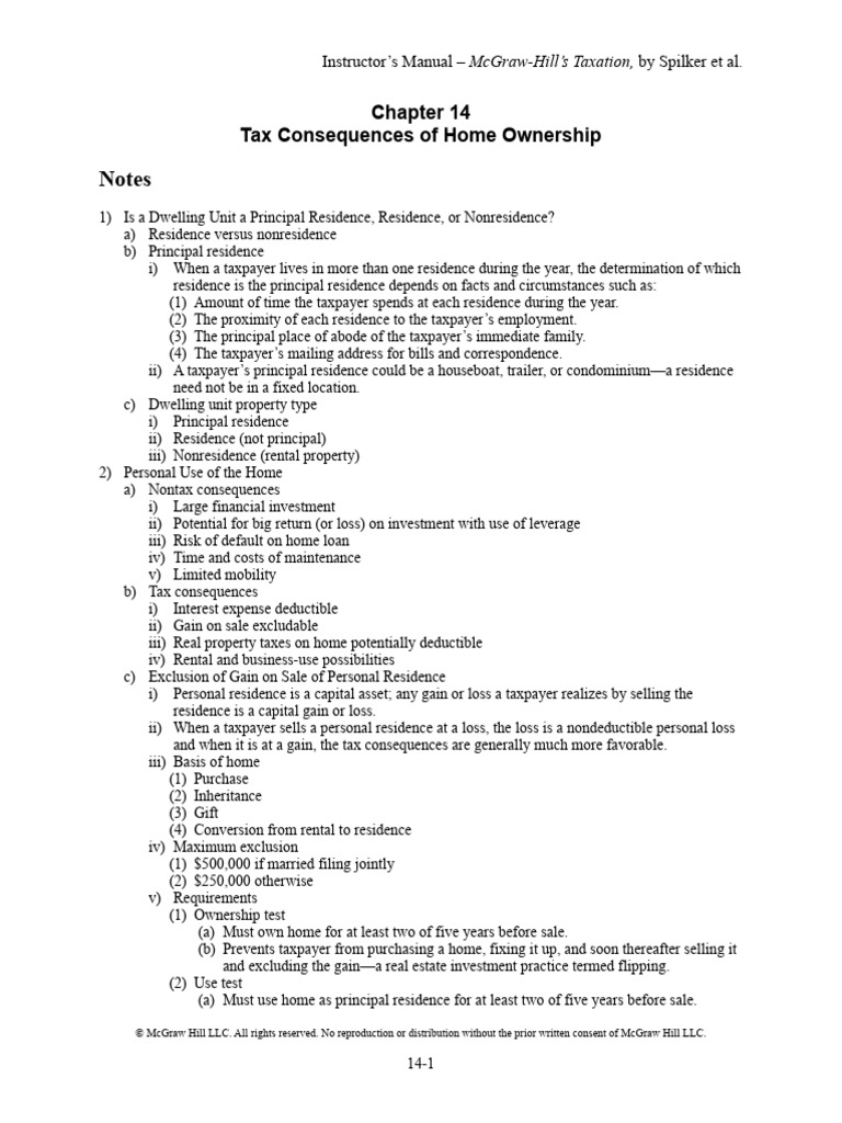 Spilker TIBE 2024-2025 CH14 Notes | PDF | Tax Deduction | Debt