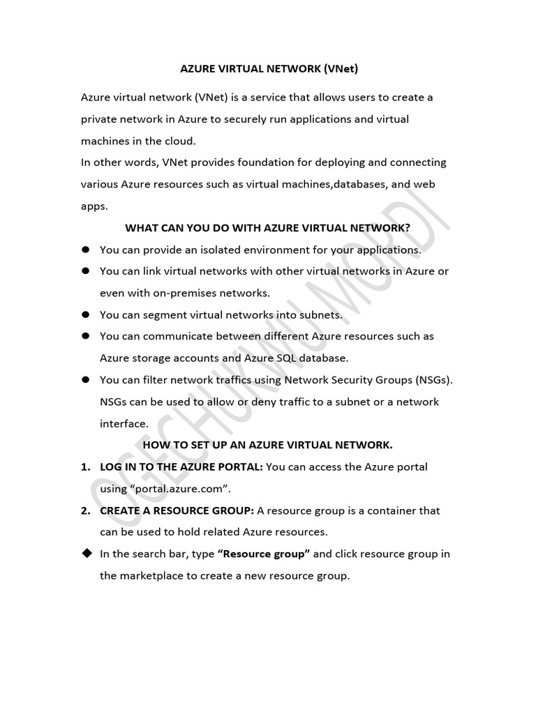 Configuring Azure Virtual Network | PDF | Microsoft Azure | Computer Network