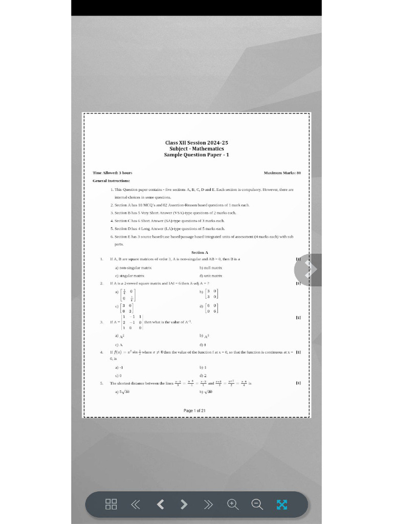 Maths Sample Paper | PDF
