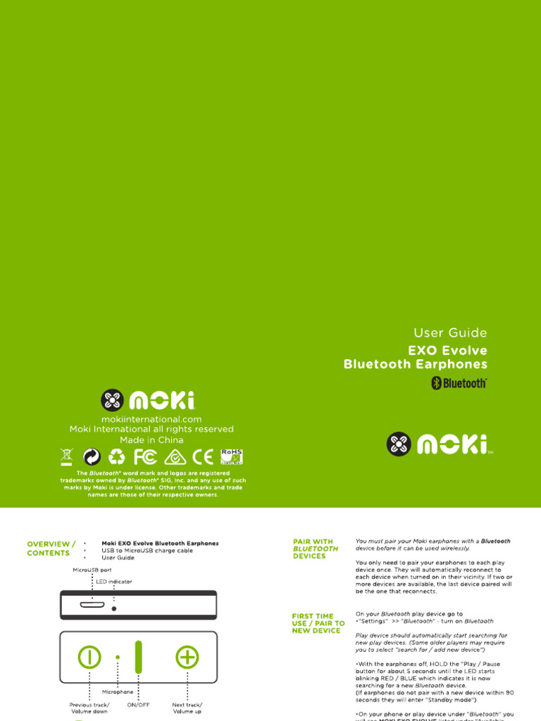 Moki Exo Evolve User Guide | PDF