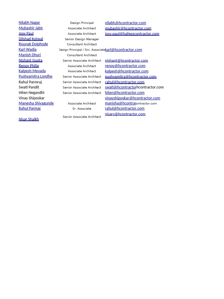 Hafeez Contractor List of Architects | PDF