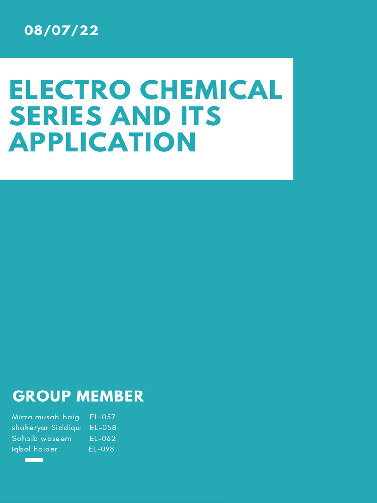 Electro Chemical Series | PDF