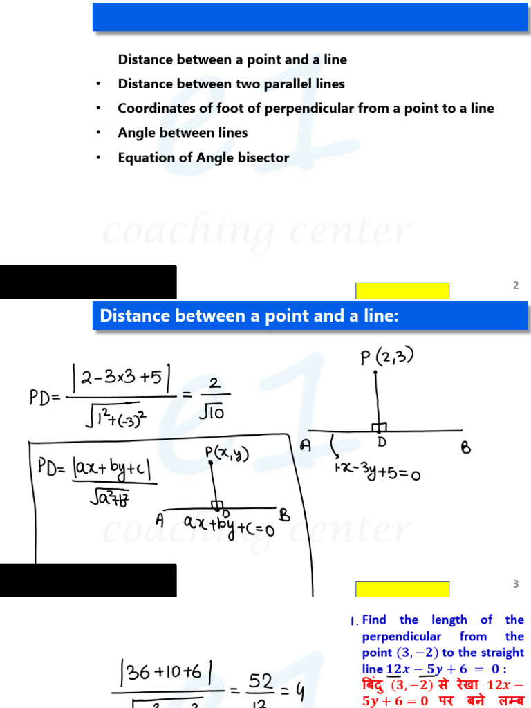 Coordinate Geometry Formulas and Examples | PDF | Circle | Line (Geometry)