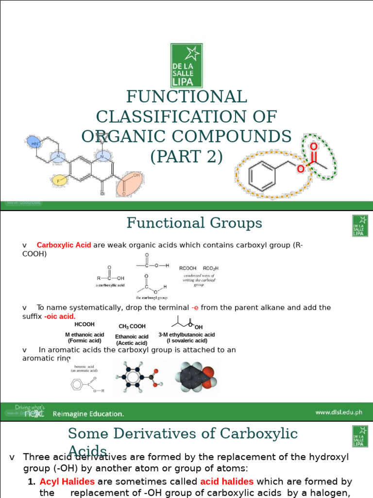 Organic Compounds: Carboxylic Acids & Derivatives | PDF | Carboxylic ...
