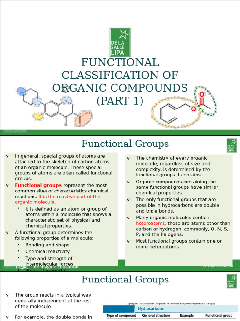 Functional Classification of Organic Compounds | PDF | Functional Group ...