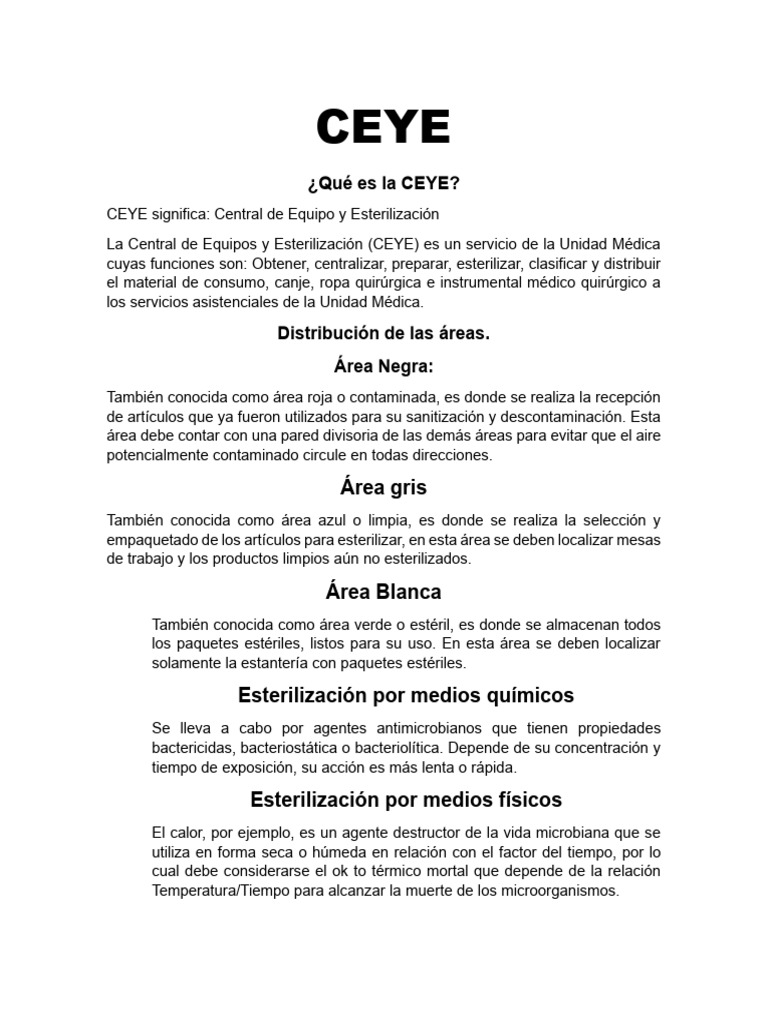 CEYE | PDF | Esterilización (Microbiología)