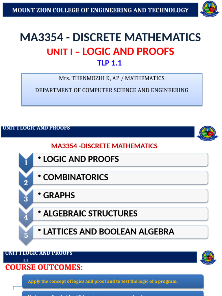 Discrete Mathematics: Logic and Proofs | PDF | Contradiction | Logic