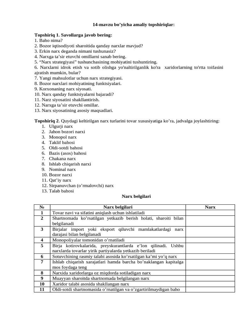 14 Amaliy Hemis | PDF