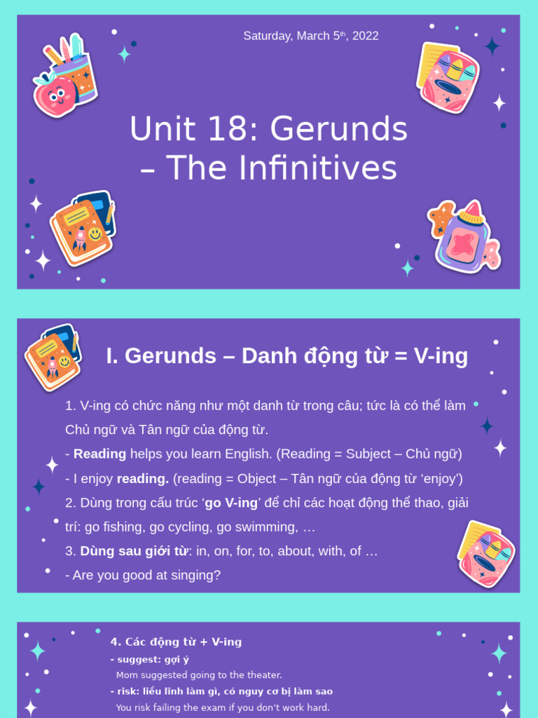 Gerunds - The Infinitives | PDF