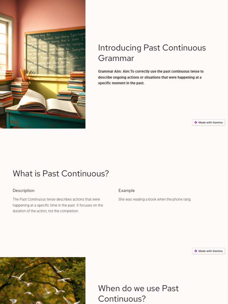 Introducing Past Continuous Grammar | PDF