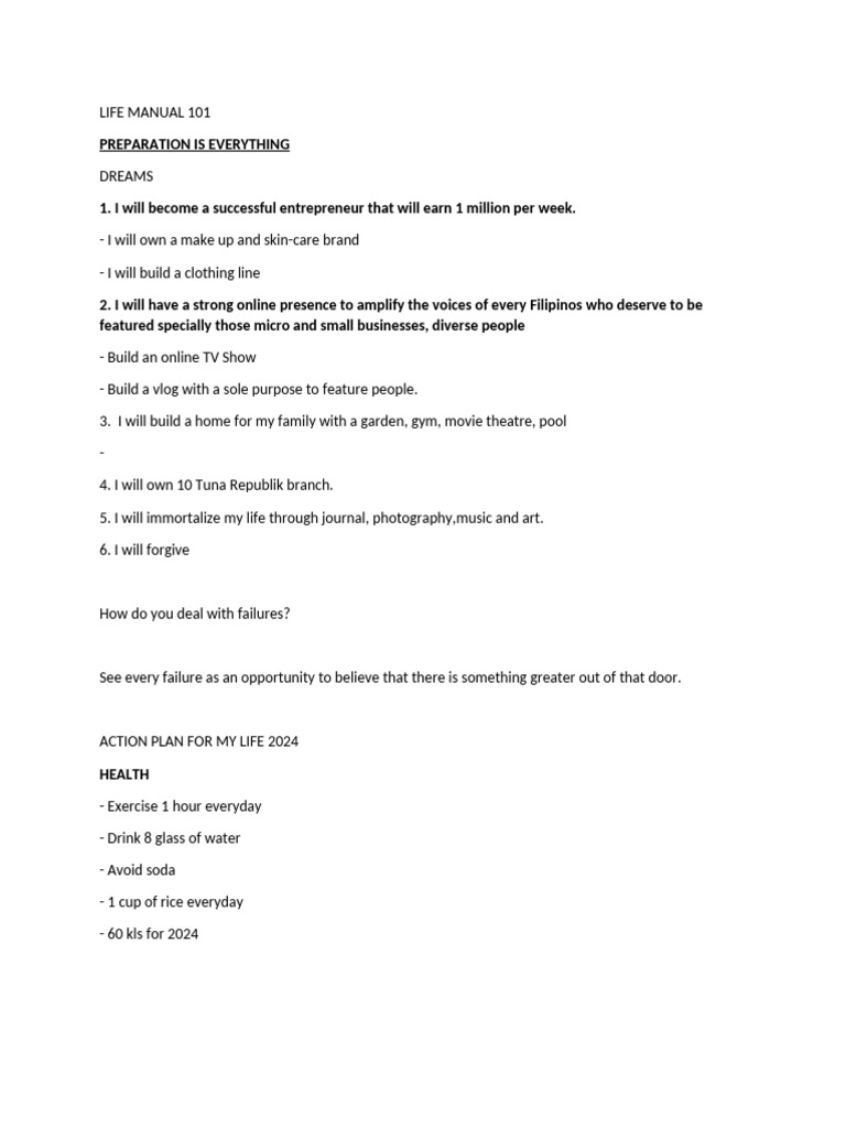 Life Manual 101 | PDF