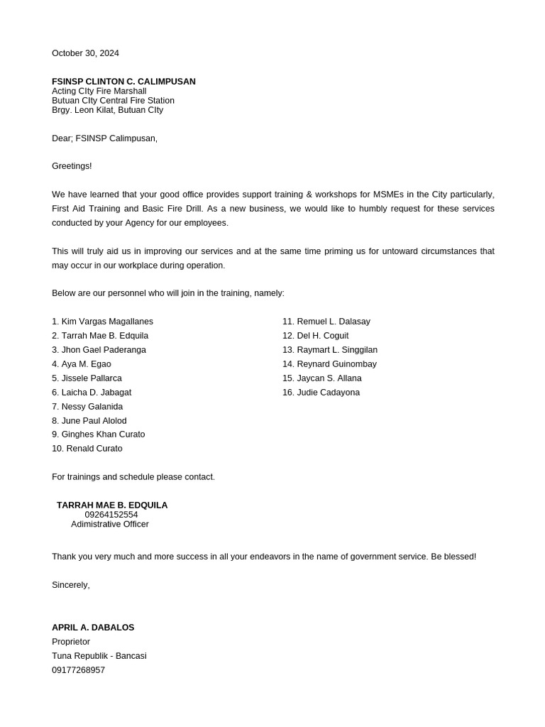 BFP-LETTER (1) | PDF