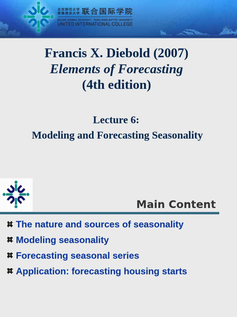 Lec06 - SeasonalityModeling 23s | PDF | Seasonality | Forecasting