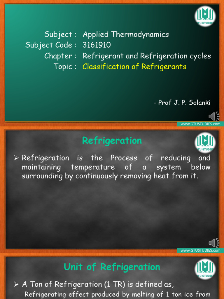 Classification of Refrigerants | PDF | Refrigeration | Applied And Interdisciplinary Physics