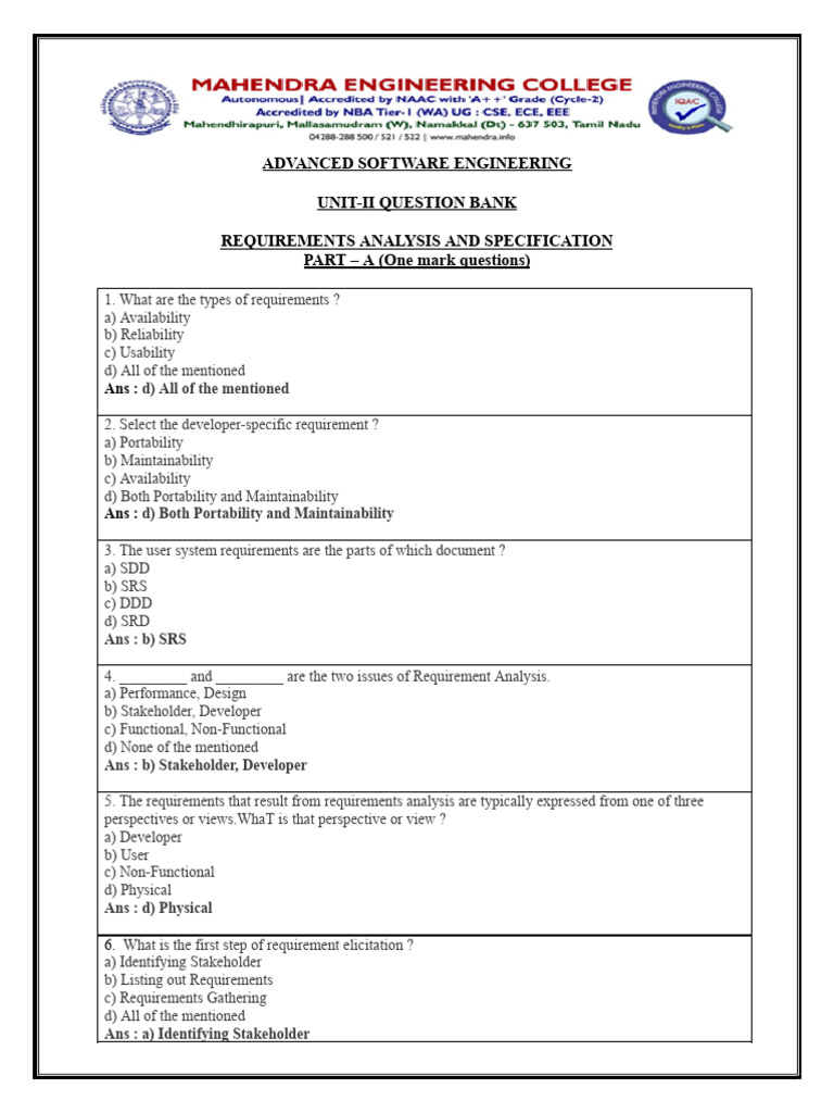 Unit 2 Question Bank | PDF | Use Case | System