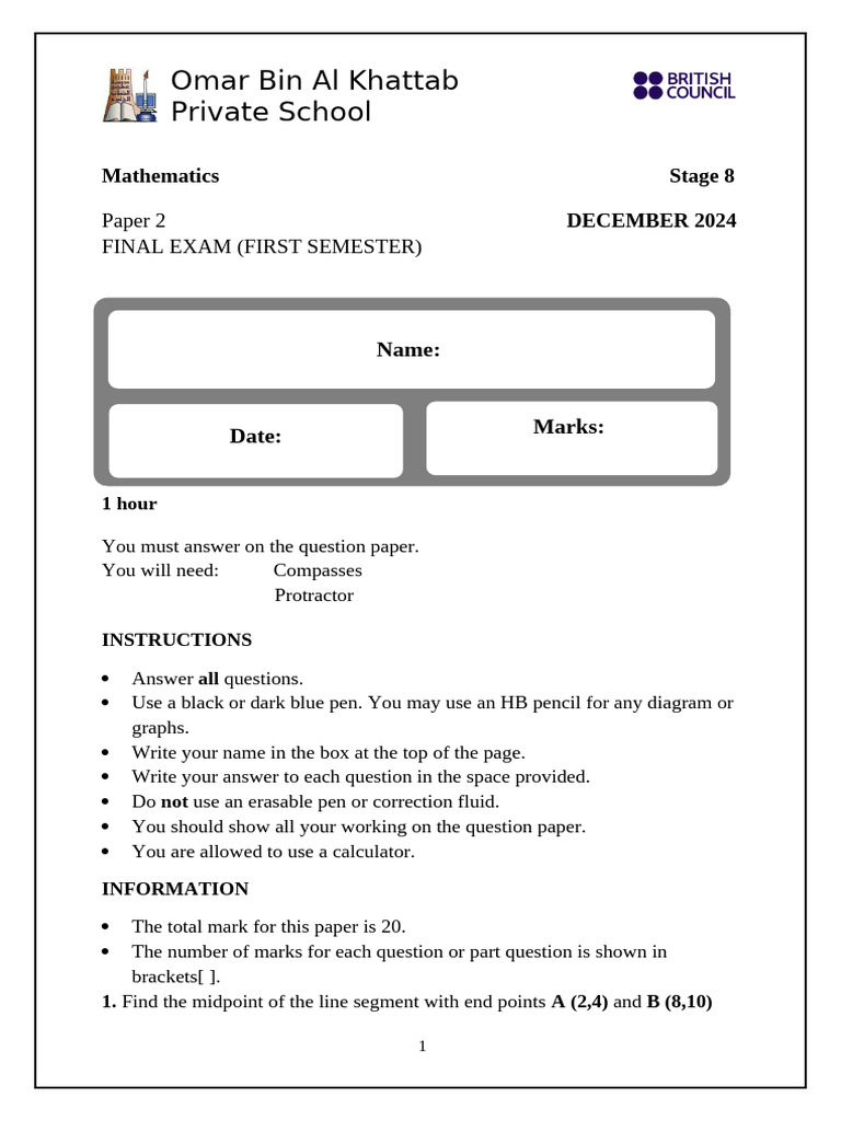 GRADE 8 PAPER 2 | PDF | Mathematics | Discrete Mathematics