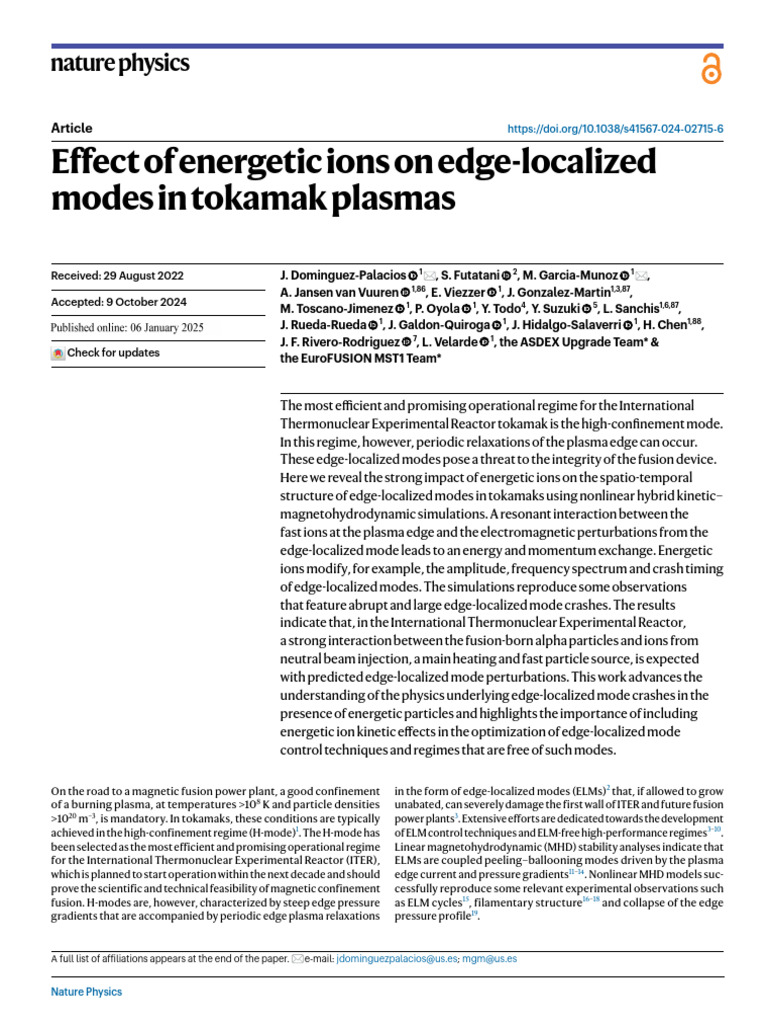 Localized Modes | PDF | Nuclear Fusion | Plasma (Physics)