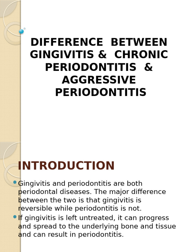 Gingivitis vs. Periodontitis Explained | PDF | Periodontology | Medical ...